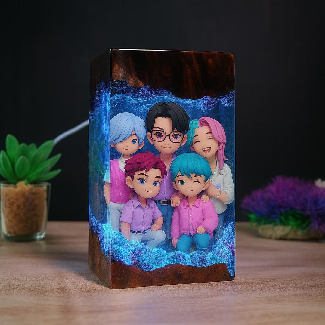Saja Boys Boy Band Lamp, Kpop Demon Hunters Resin Lamp, Bootleg Retro ...