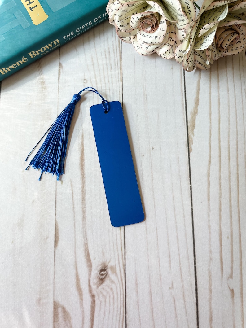 Handmade Blue and White Pattern Bookmark With Blue Tassel - Perfect ...