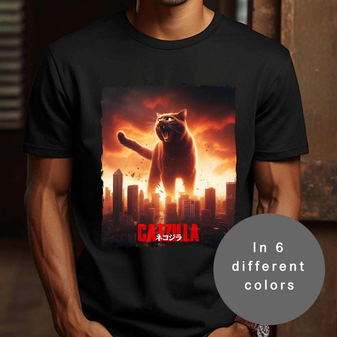 Catzilla Cat Godzilla T-shirt: Japanese Streetwear Cat Kaiju Tee ...