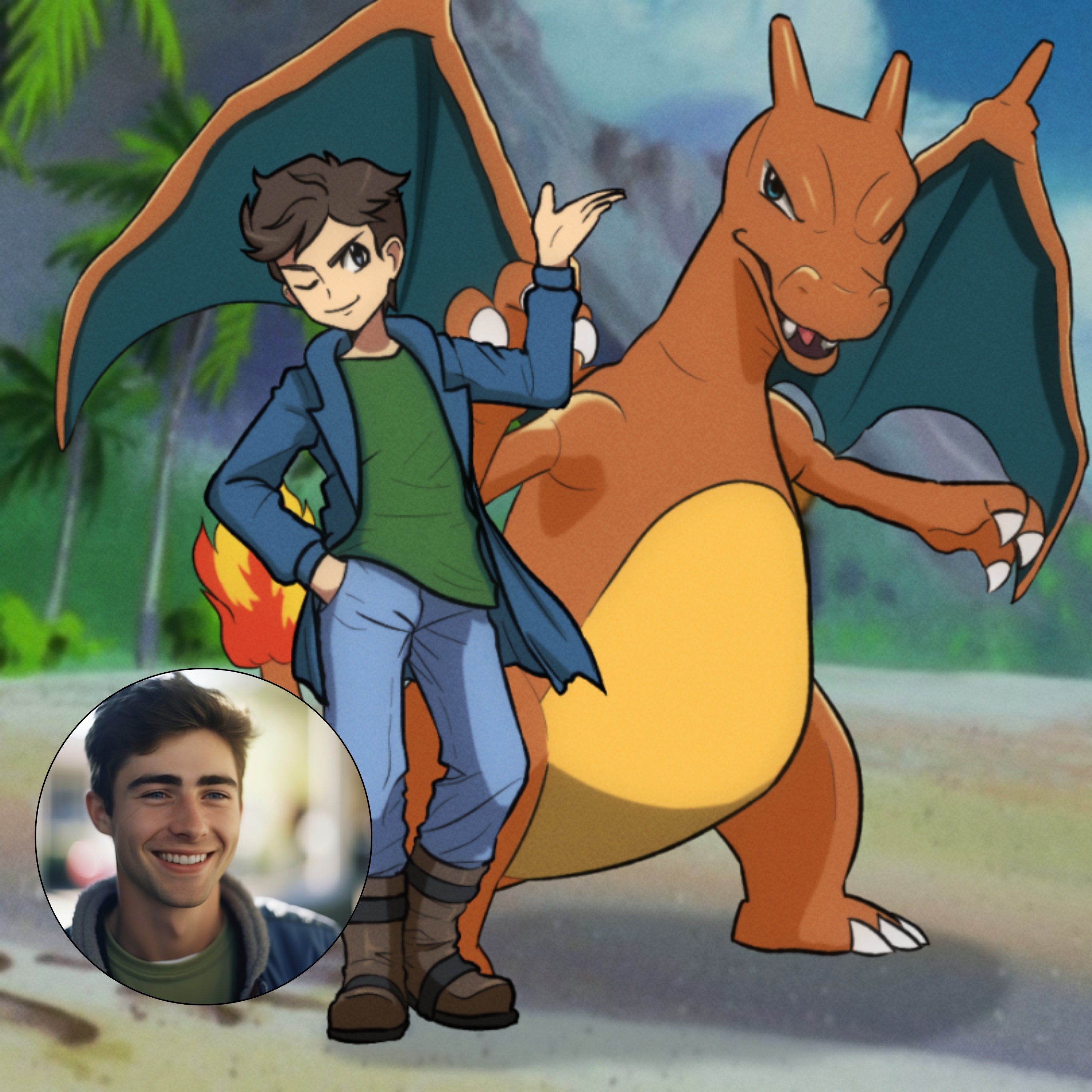 Personalized Pokemon Portrait, Custom Pokemon Art, Custom Portrait, Art ...