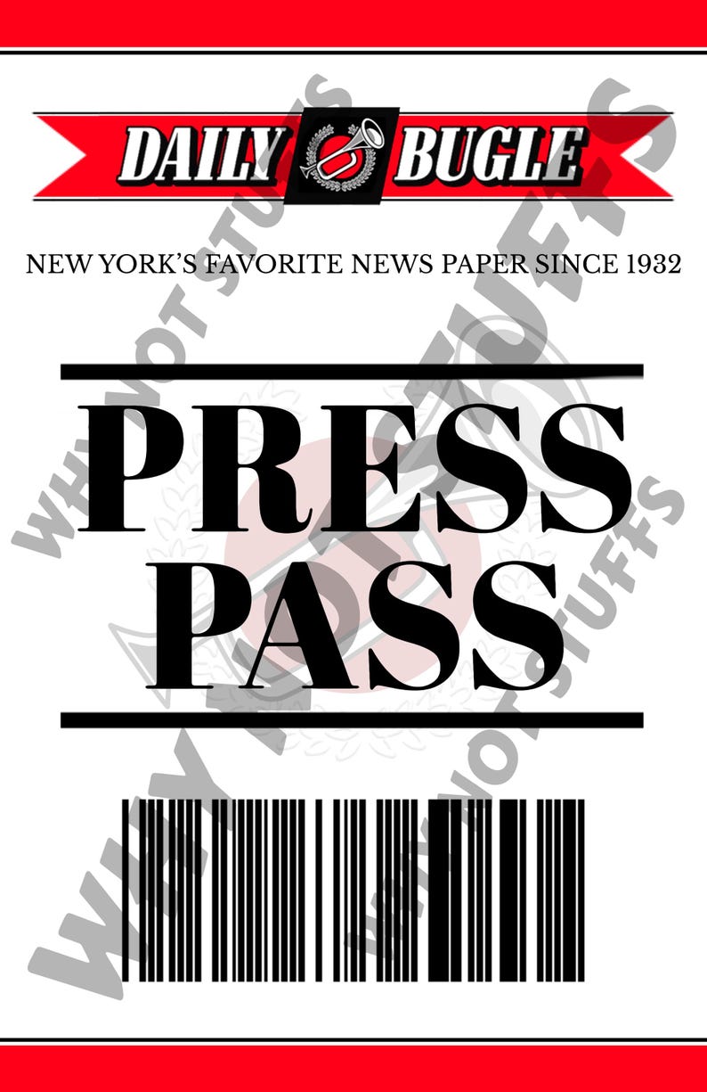 Peter Parker Spiderman Daily Bugle Press Pass Badge ID Card Costume ...