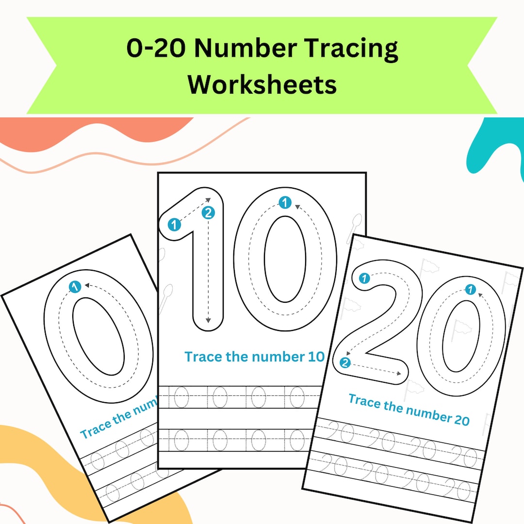 20 Numbers Tracing Worksheets, Traceable Numbers, Pre-school Worksheets ...