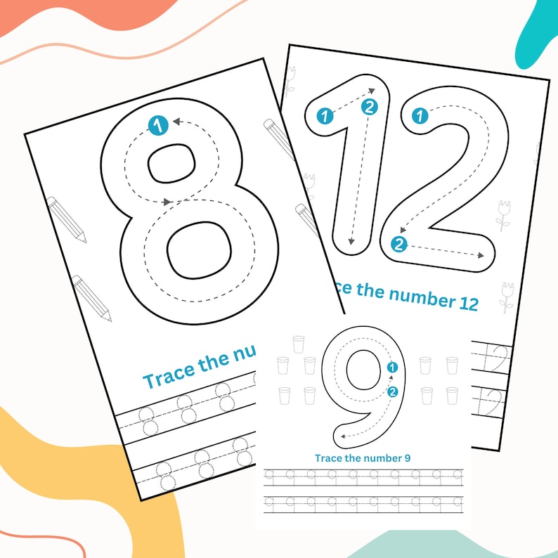 20 Numbers Tracing Worksheets, Traceable Numbers, Pre-school Worksheets ...