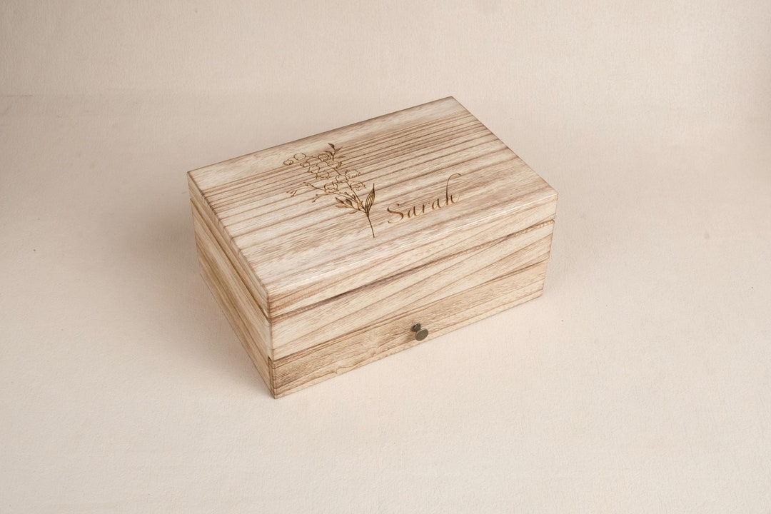 Custom Engraved Wooden Jewelry Box With Drawers Double Drawer Jewelry ...