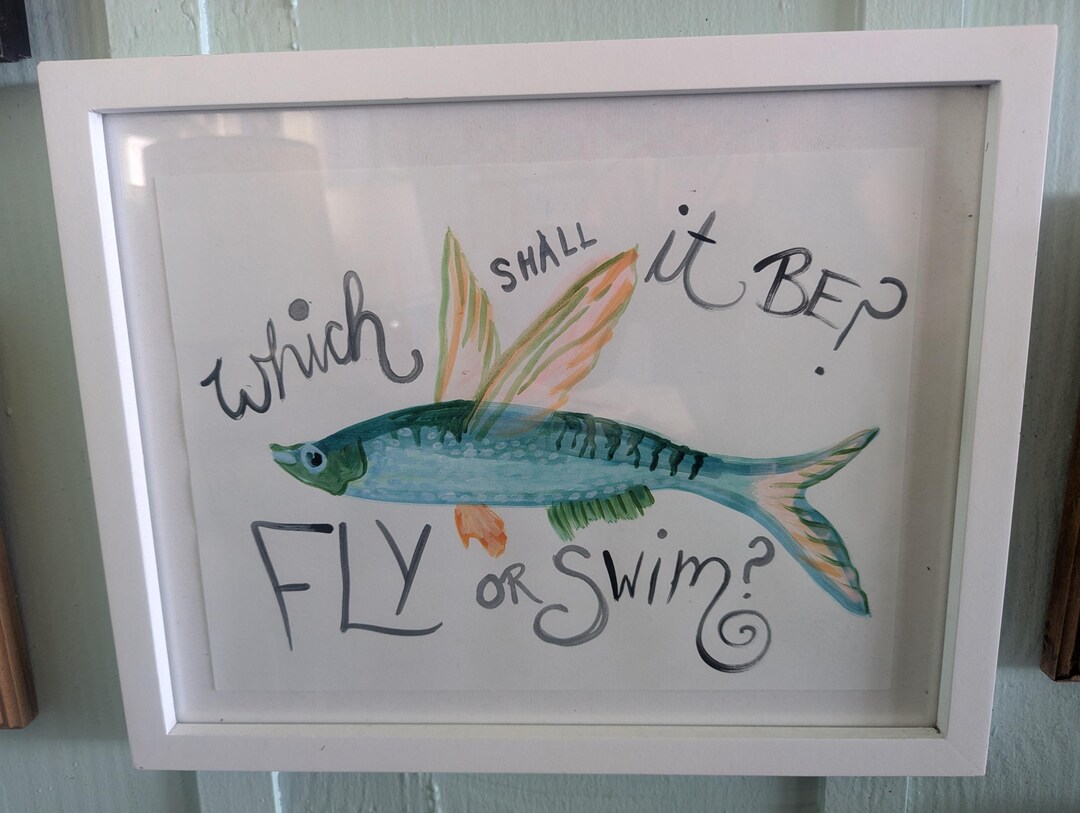 Flying Fish Original Watercolor Painting on Paper Which Shall It Be ...