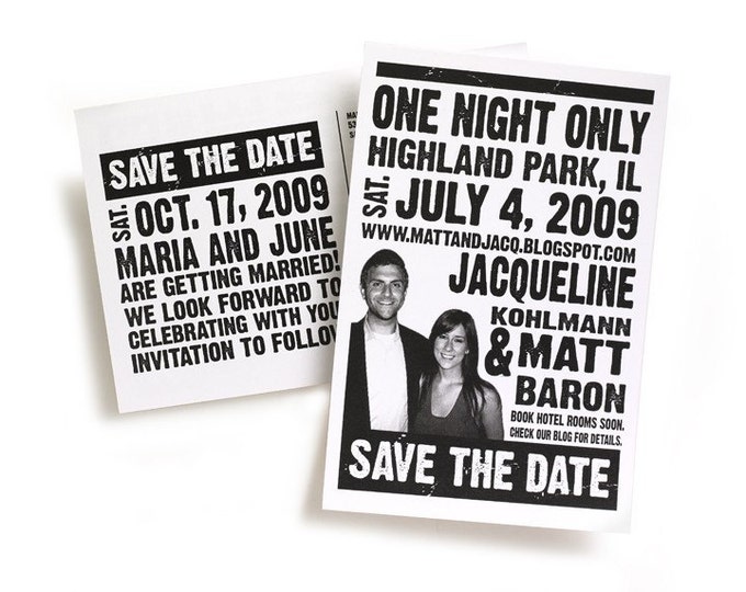Save the Date Event Postcard SAMPLE - Etsy