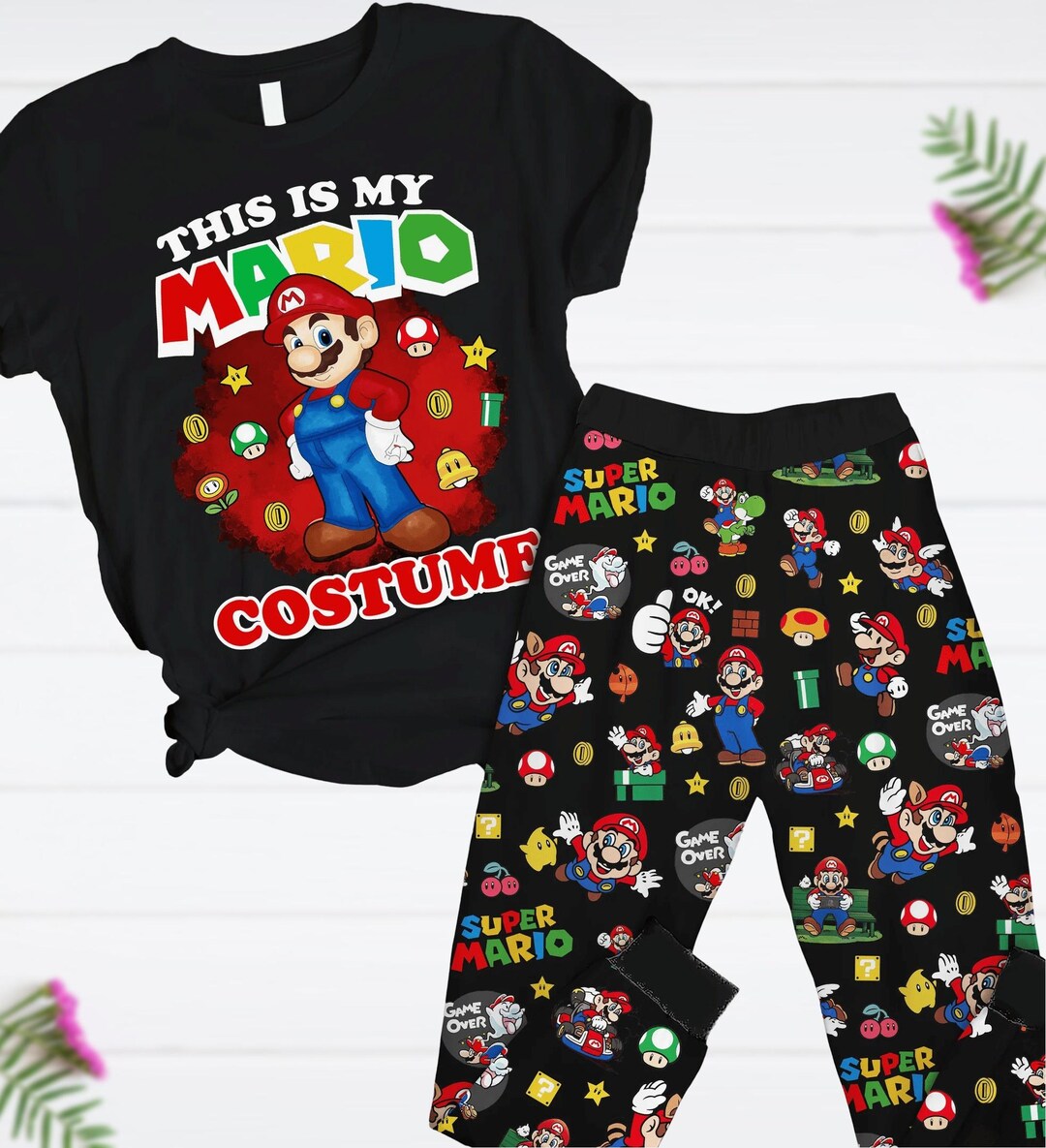 Christmas Super Mario Pajamas Set, This is My Mario Costume, Night ...
