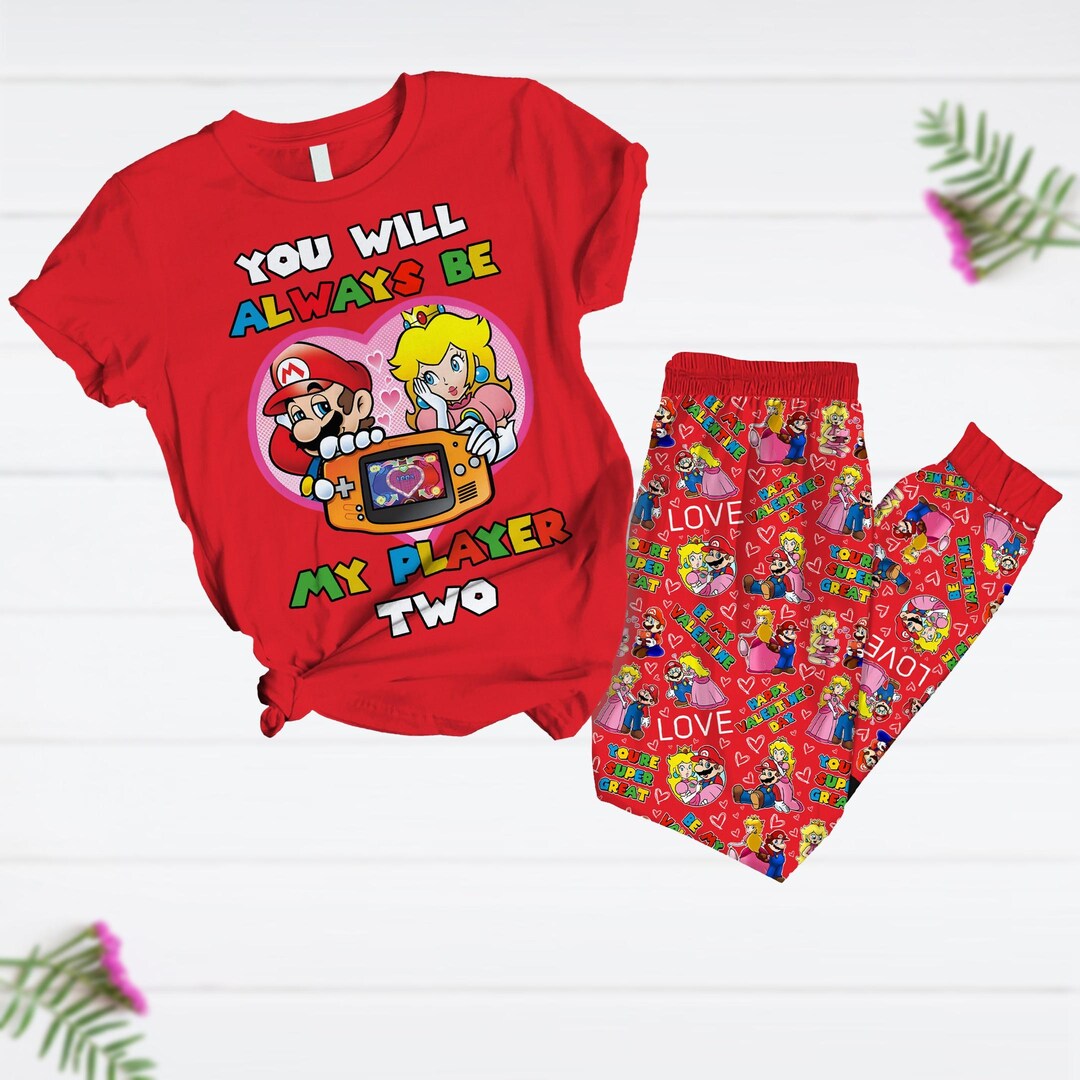 Super Mario Pajamas Set, You Will Always Be My Player Two Shirt and ...