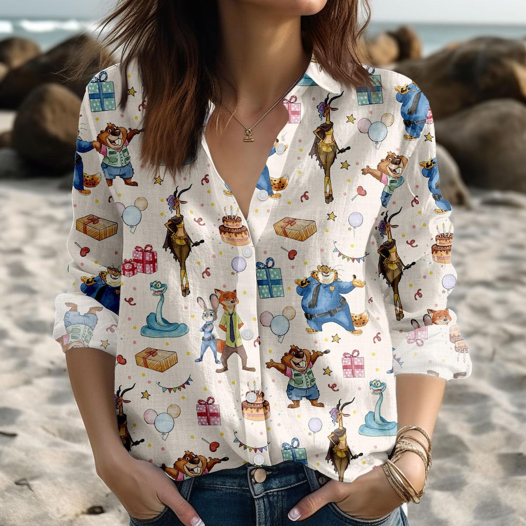 Zootopia Birthday Blouse Shirt, Disney Judy Hopps Nick Wilde Gary ...