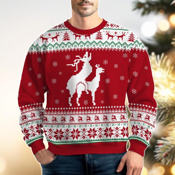 Reindeer Sweater - Etsy