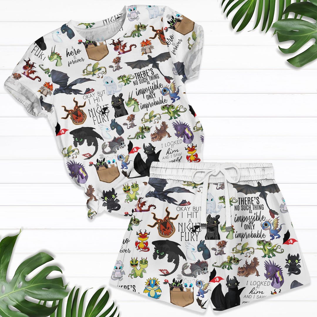 Toothless T-shirt and Shorts, Night Fury and Light Fury Shirt, How to ...