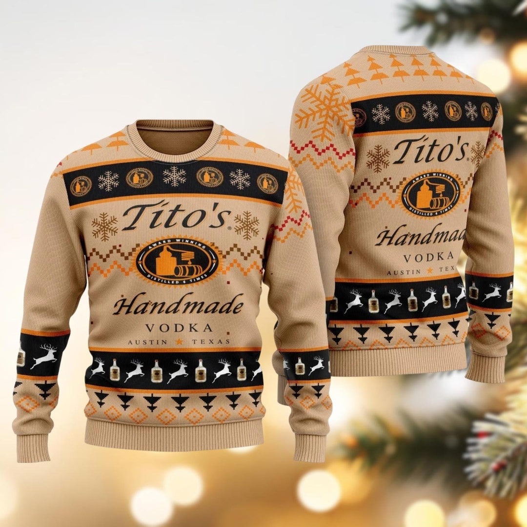 Christmas Titos Vodka Ugly Sweater, Vodka Xmas Sweater, Alcohol Ugly ...