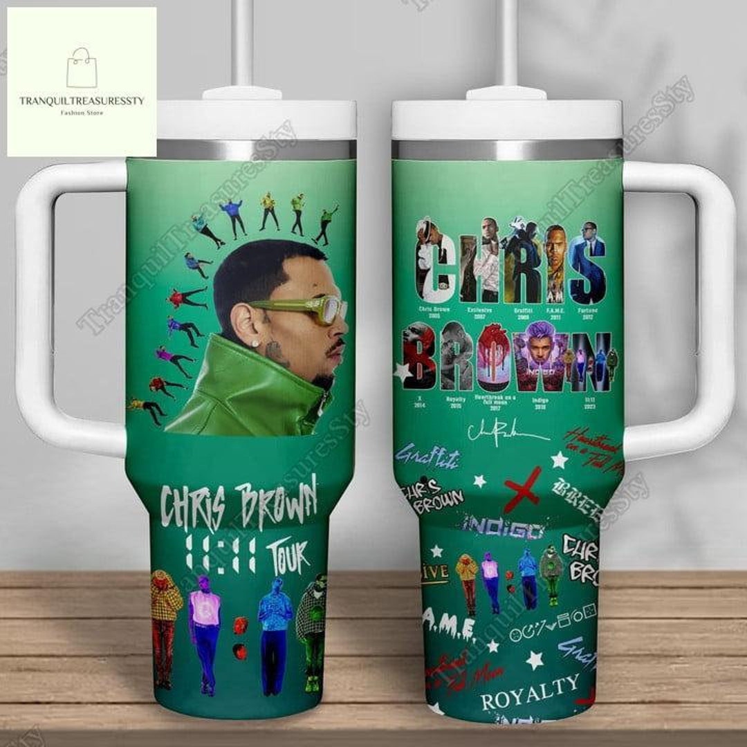Chris Brown Tumbler 40oz, Chris Brown Tour Tumbler, Chris Brown Concert ...