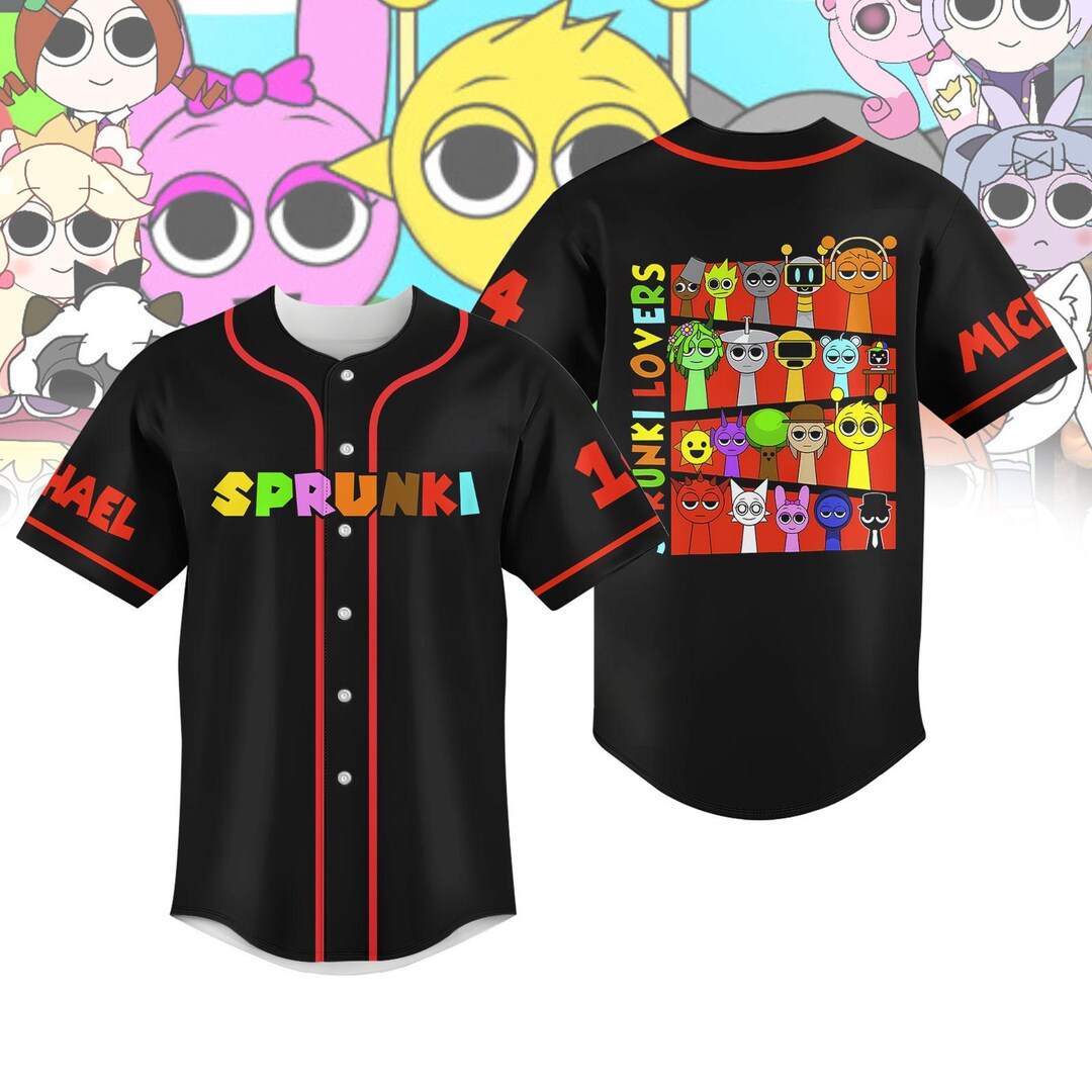 Sprunki Baseball Jersey, Custom Gamer Shirt, Personalized Name & Number ...