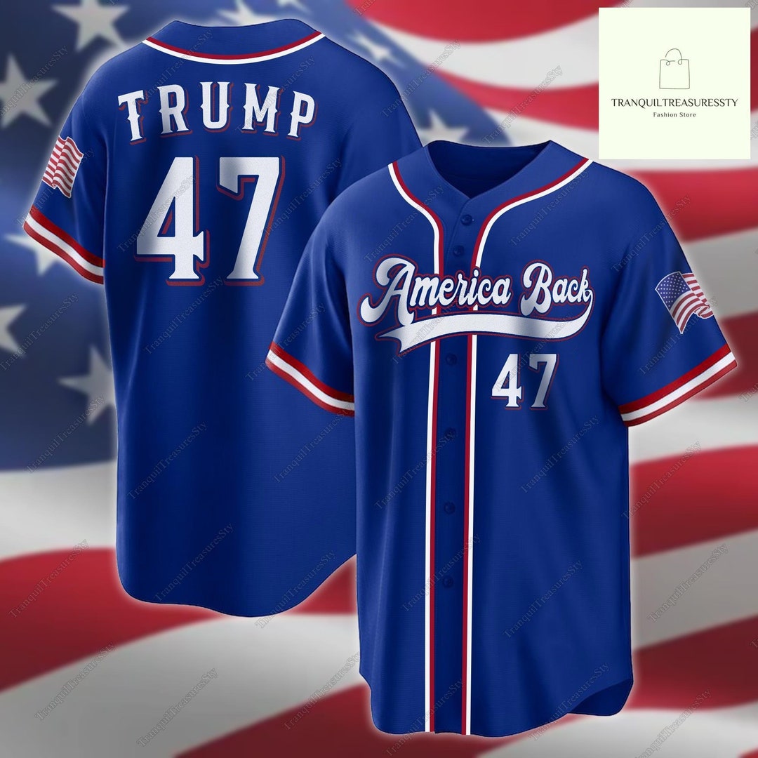 Trump 47 America Back Baseball Shirt, Trump 47 Football Jersey, Trump ...