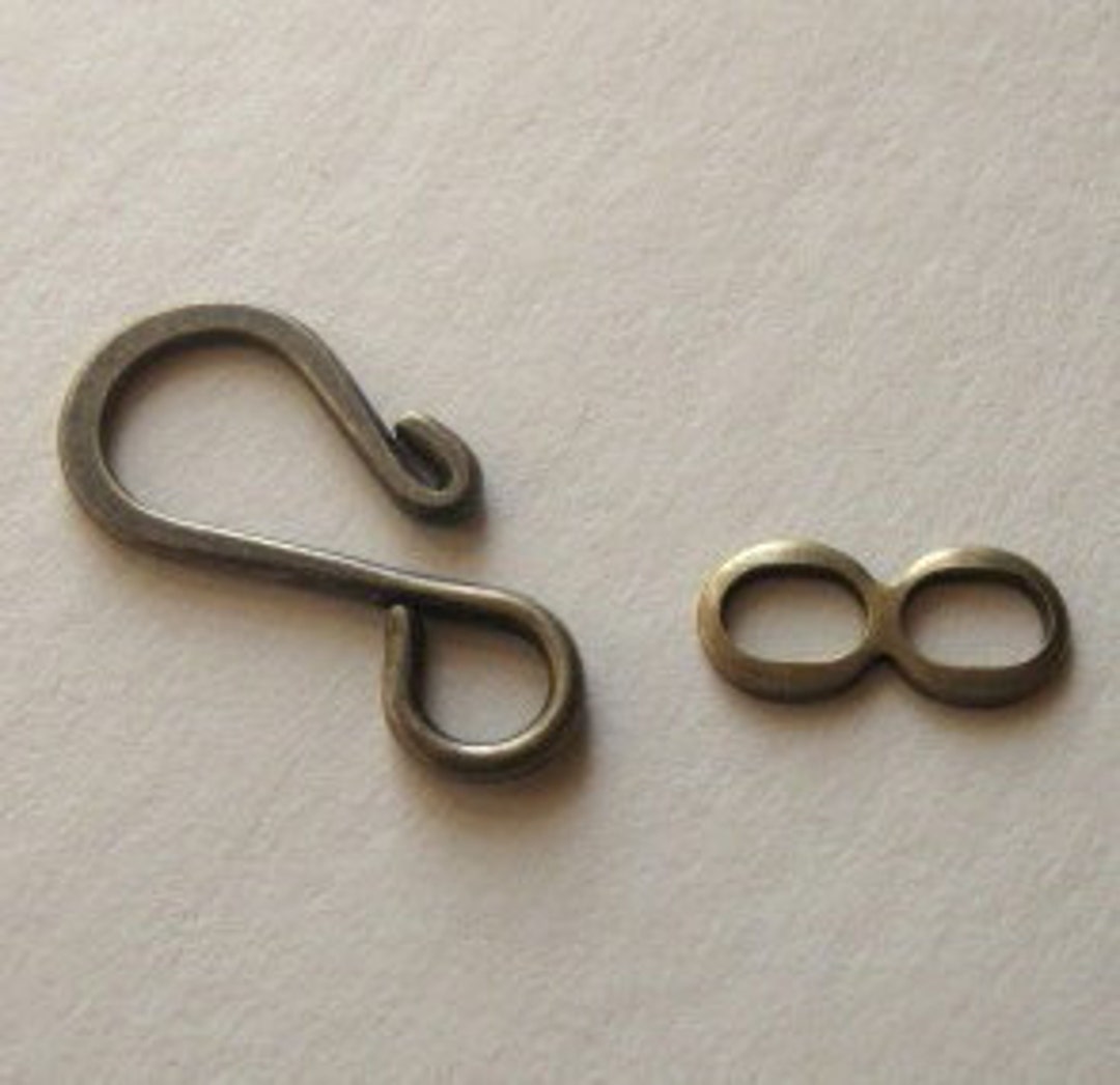 10 Antiqued Brass Hook and Loop Clasps 27mm - Etsy