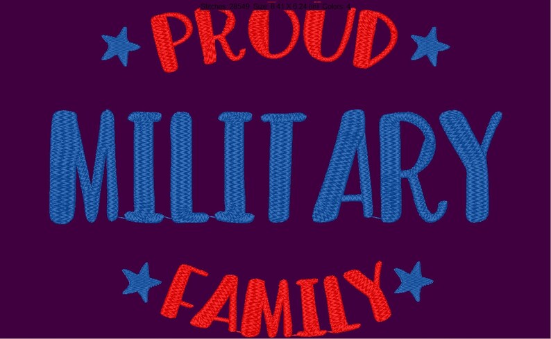 Proud Military Family Embroidery Design Digital Download | Etsy