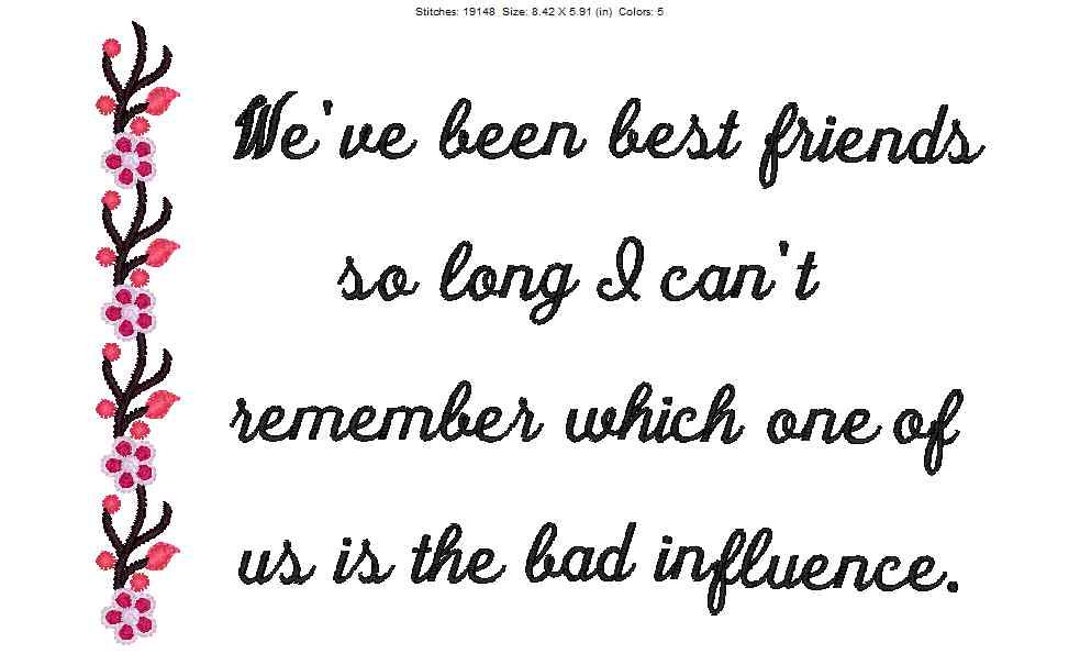 Best Friend Embroidery Design Instant Download for Friends, Co-workers ...