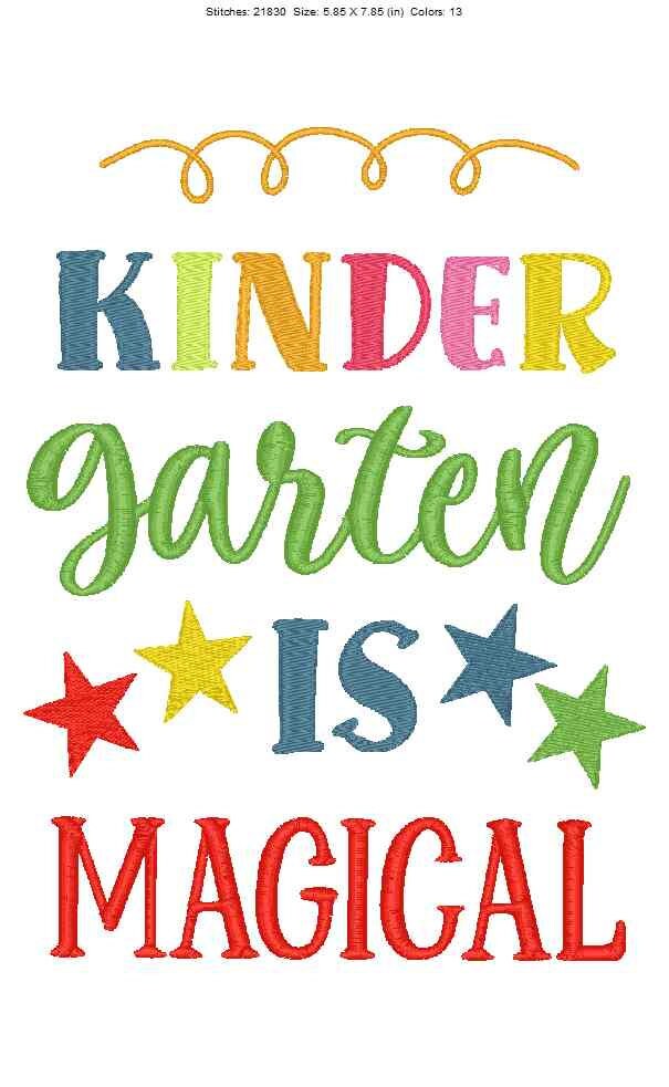 Kindergarten is Magical Embroidery Design Instant Download - Etsy