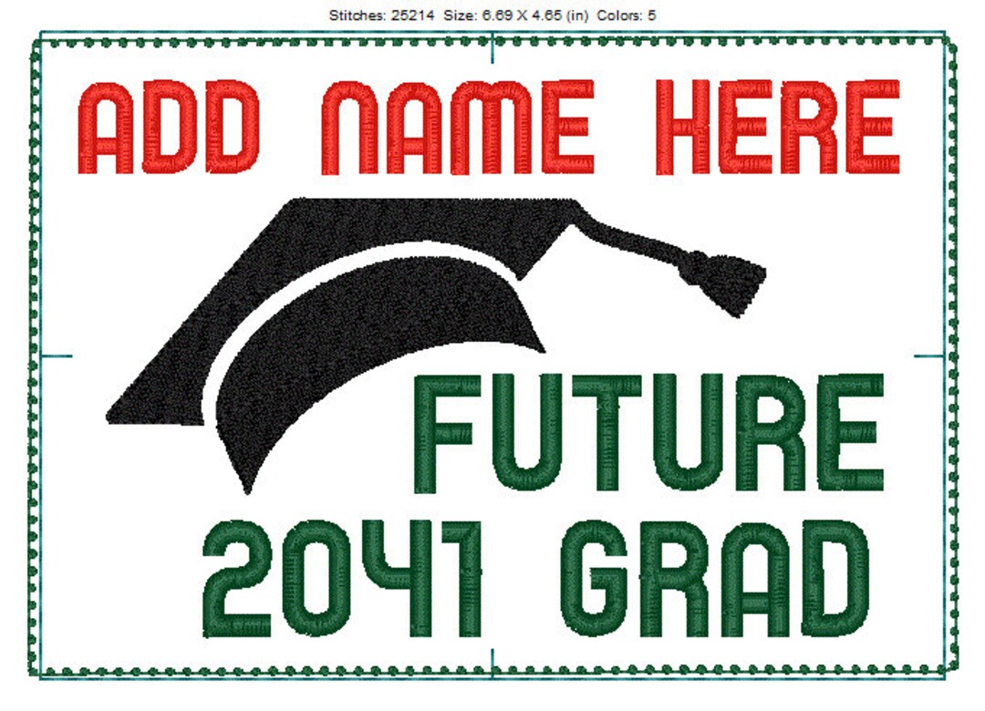 Future Class of 2041 Embroidery Design Digital Download - Etsy