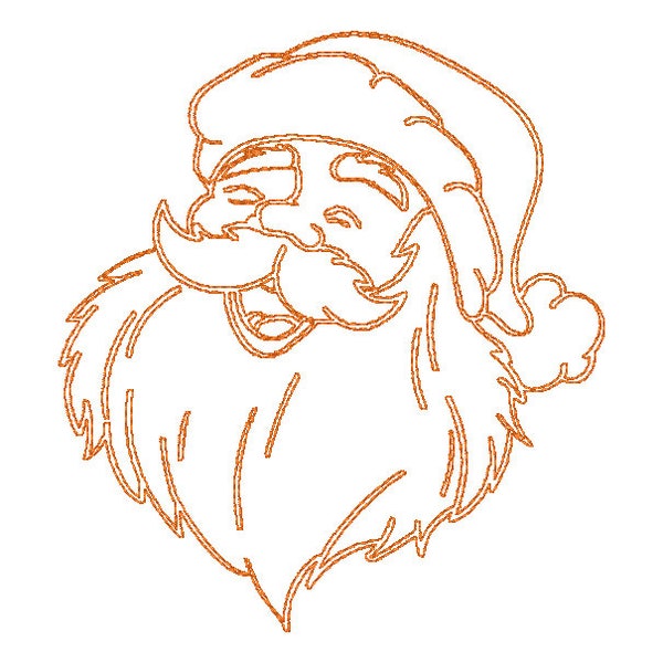 Santa Face Embroidery Design - Etsy