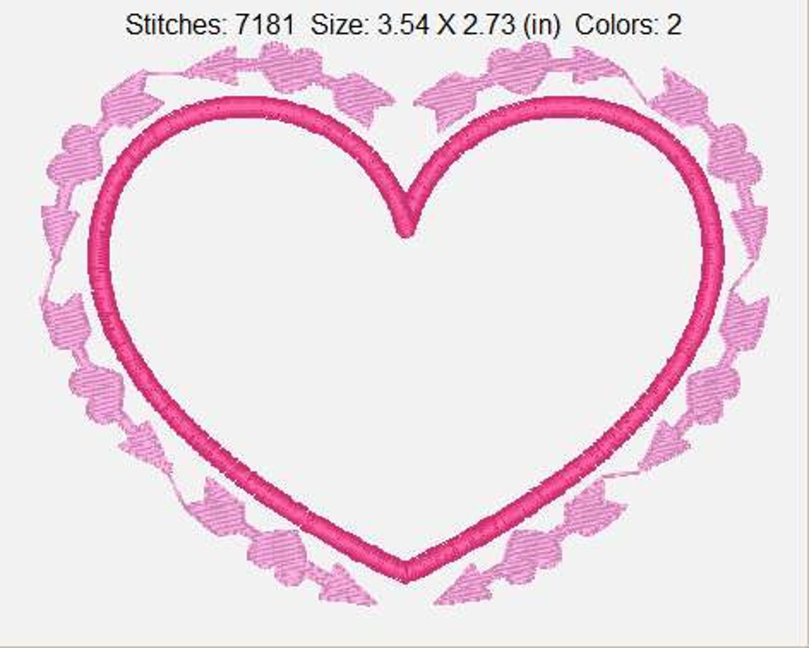 Digital Download Heart and Arrow and Heart Border Embroidery - Etsy
