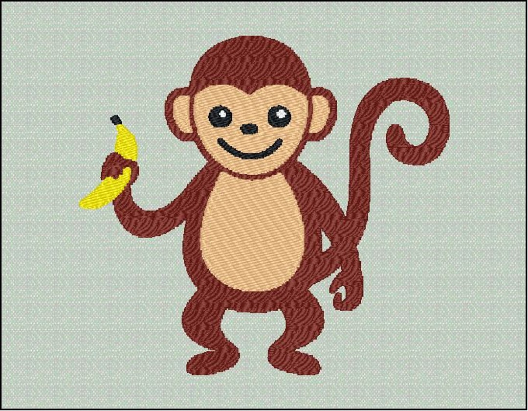 Cute Little Monkey Embroidery Design for Bibs, Onsies, Bedding and ...