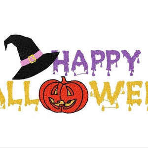 Happy Halloween Drippy Letter Embroidery File - Etsy