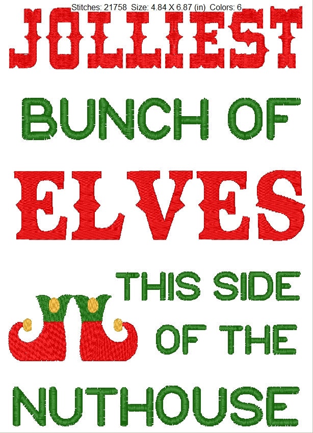 Jolly Elves Embroidery Design - Etsy