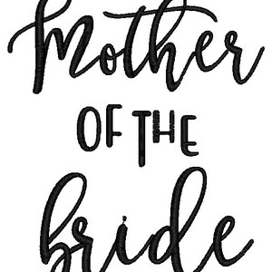 Mother of the Bride Embroidery Design in 3 Sizes Instant Digital ...