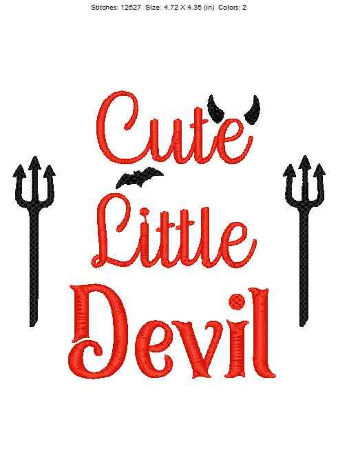 Cute or Handsome Little Devil Embroidery Design in 3 Sizes - Etsy