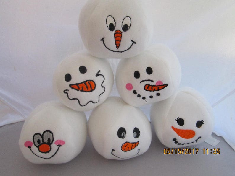 Embroidered Snowball Faces Embroidery Design This is Digital - Etsy