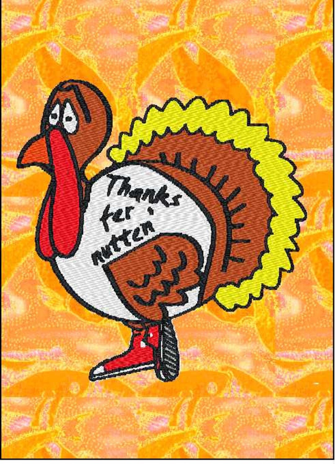 Turkey Embroidery Design for Thanksgiving - Etsy