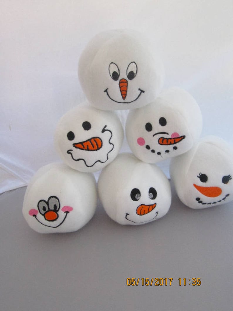 Embroidered Snowball Faces Embroidery Design This is Digital (Instant ...