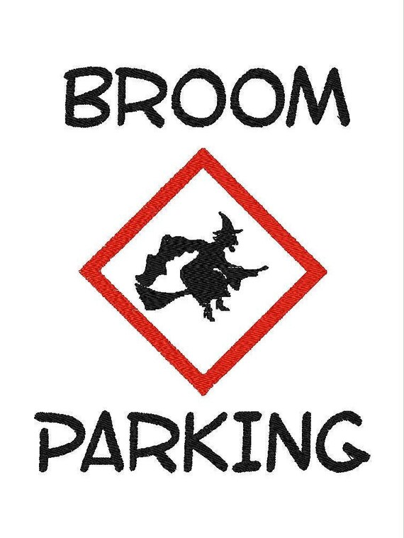 Broom Parking or No Broom Parking Embroidery Design. You Get | Etsy