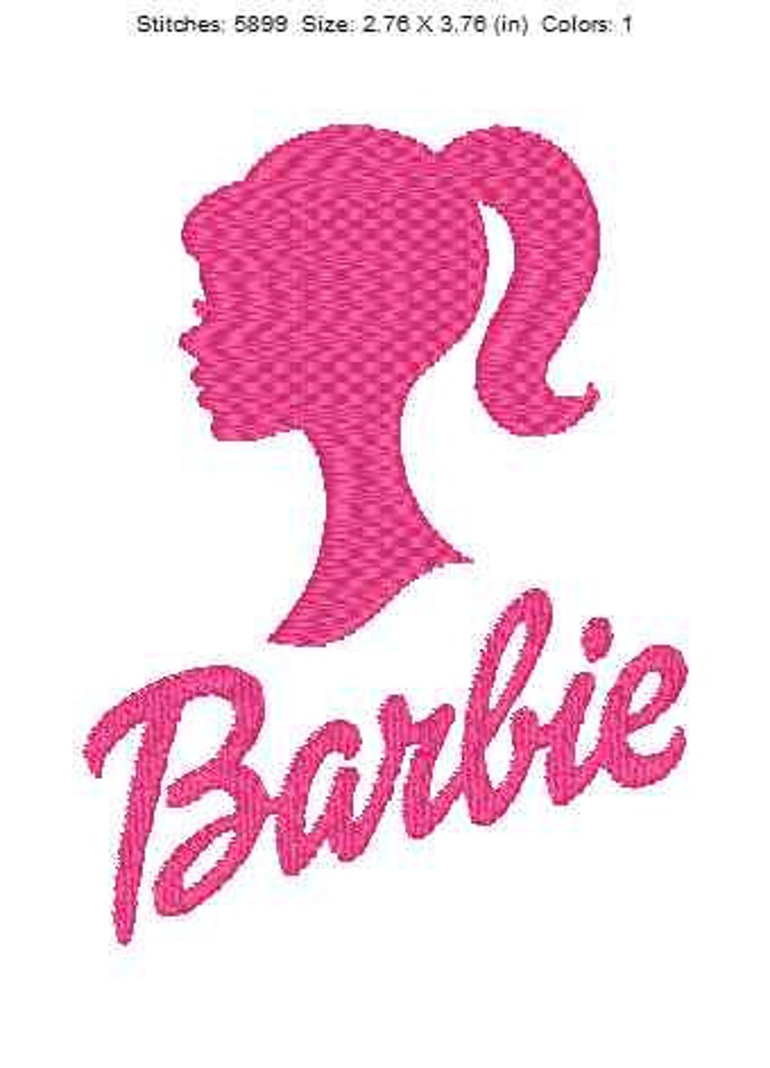 Barbie Embroidery Design in 3 Sizes Instant Download - Etsy