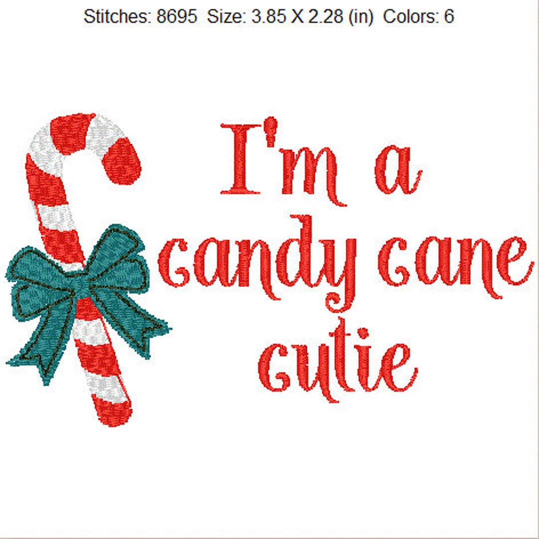 Christmas Candy Cane Baby Embroidery Design in 3 Sizes - Etsy