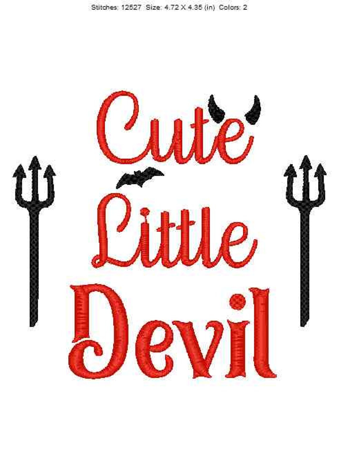 Cute or Handsome Little Devil Embroidery Design in 3 Sizes - Etsy