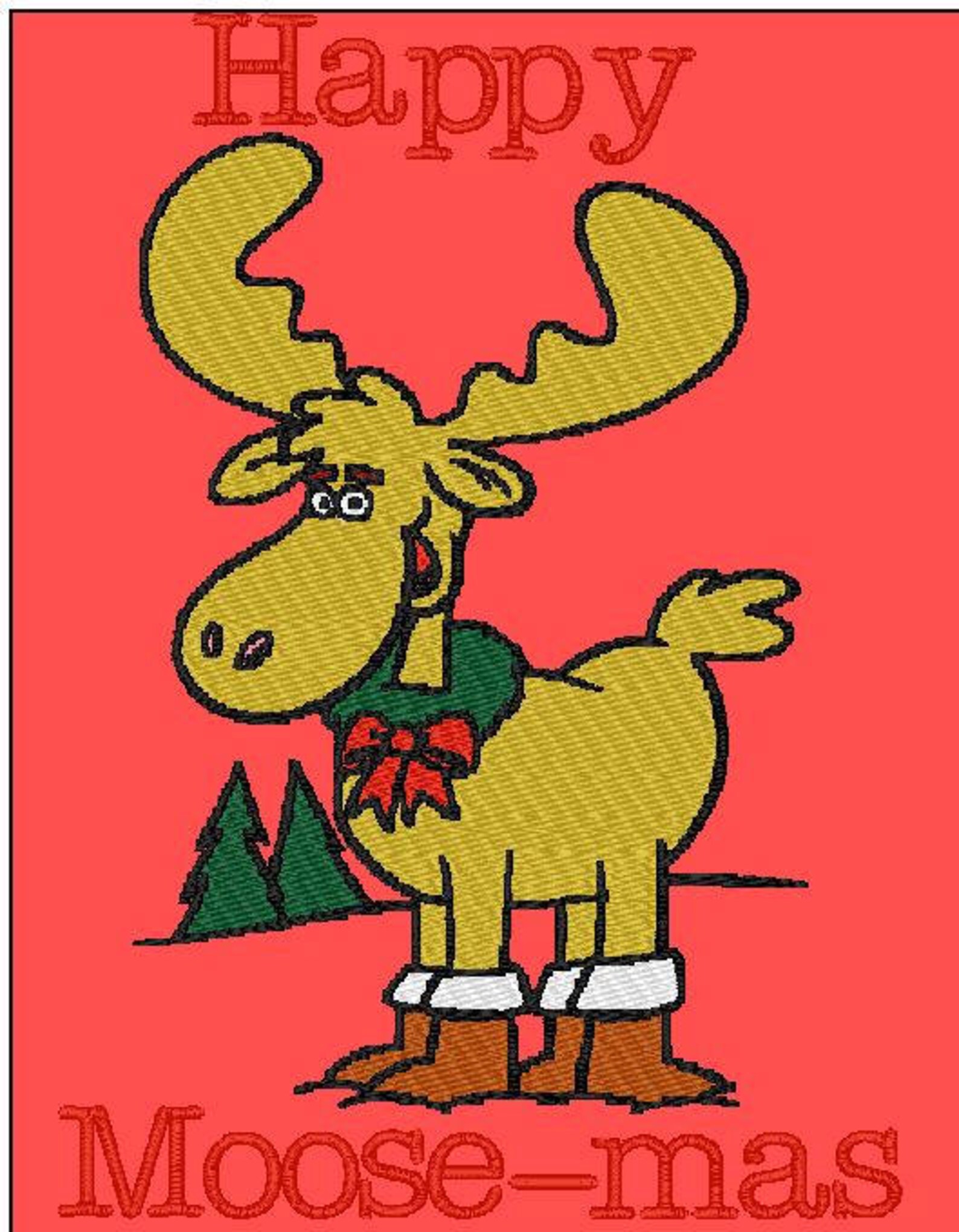 Merry Moose-mas Embroidery Design for Christmas - Etsy