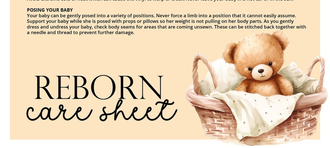 Printable Reborn Care Sheet PDF Instant Download - Etsy Israel