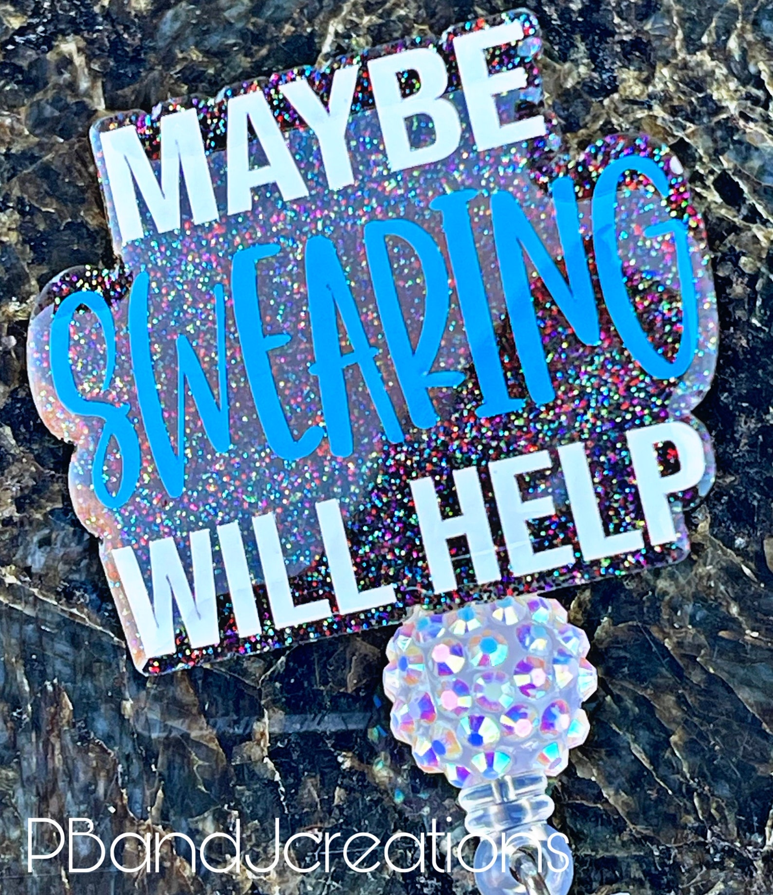 Swearing Funny Sparkle Glitter Doctor RN Tech Teacher Nurse Retractable ...