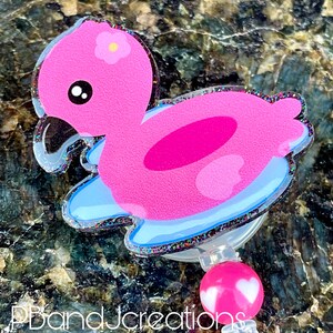 Summer Flamingo Pool Floatie Hot Pink Sparkle Glitter Doctor Nurse RN ...