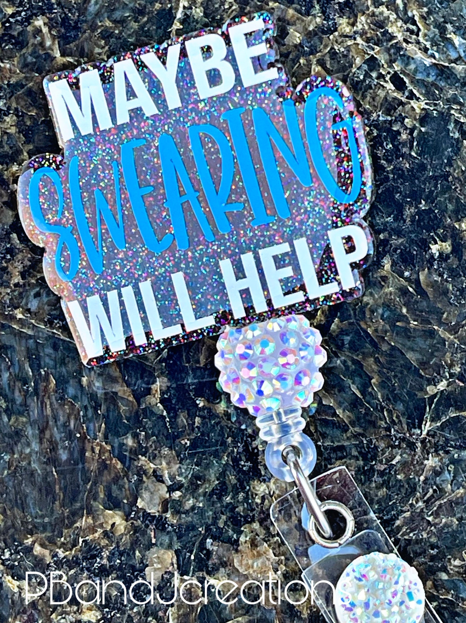 Swearing Funny Sparkle Glitter Doctor RN Tech Teacher Nurse Retractable ...