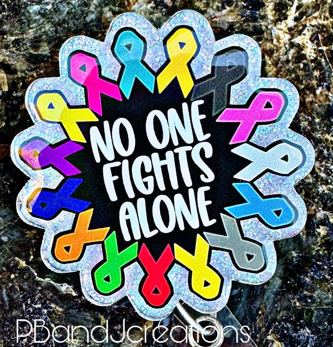 Rainbow Cancer Ribbons No One Fights Alone Nurse Teacher Doctor Tech ...