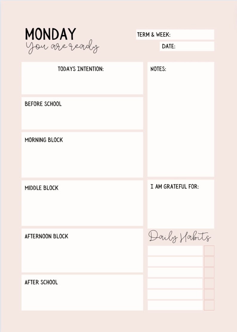 Prac Planner Preservice Teacher Self-care - Etsy Australia