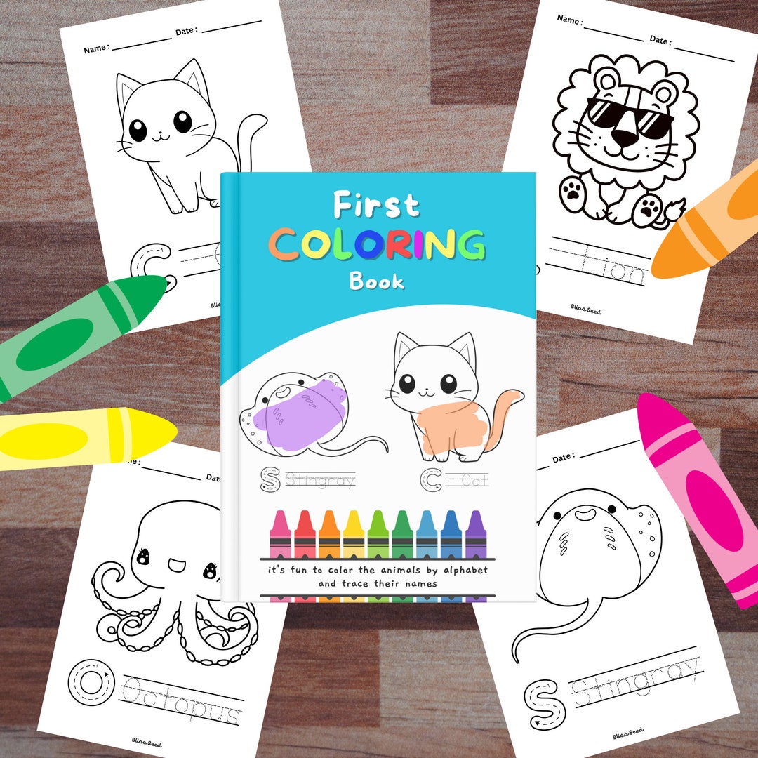 Easy Animal Coloring Pages for Kids Activity Printable Abc Coloring ...