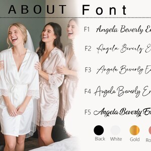 Personalized Bridesmaid Robes With Name,matching Bridal Party Robes ...