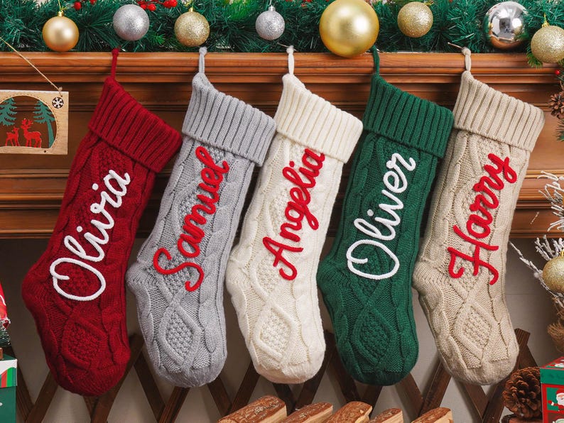 2025 Christmas Stockings Set,christmas Stockings With Name,paw ...