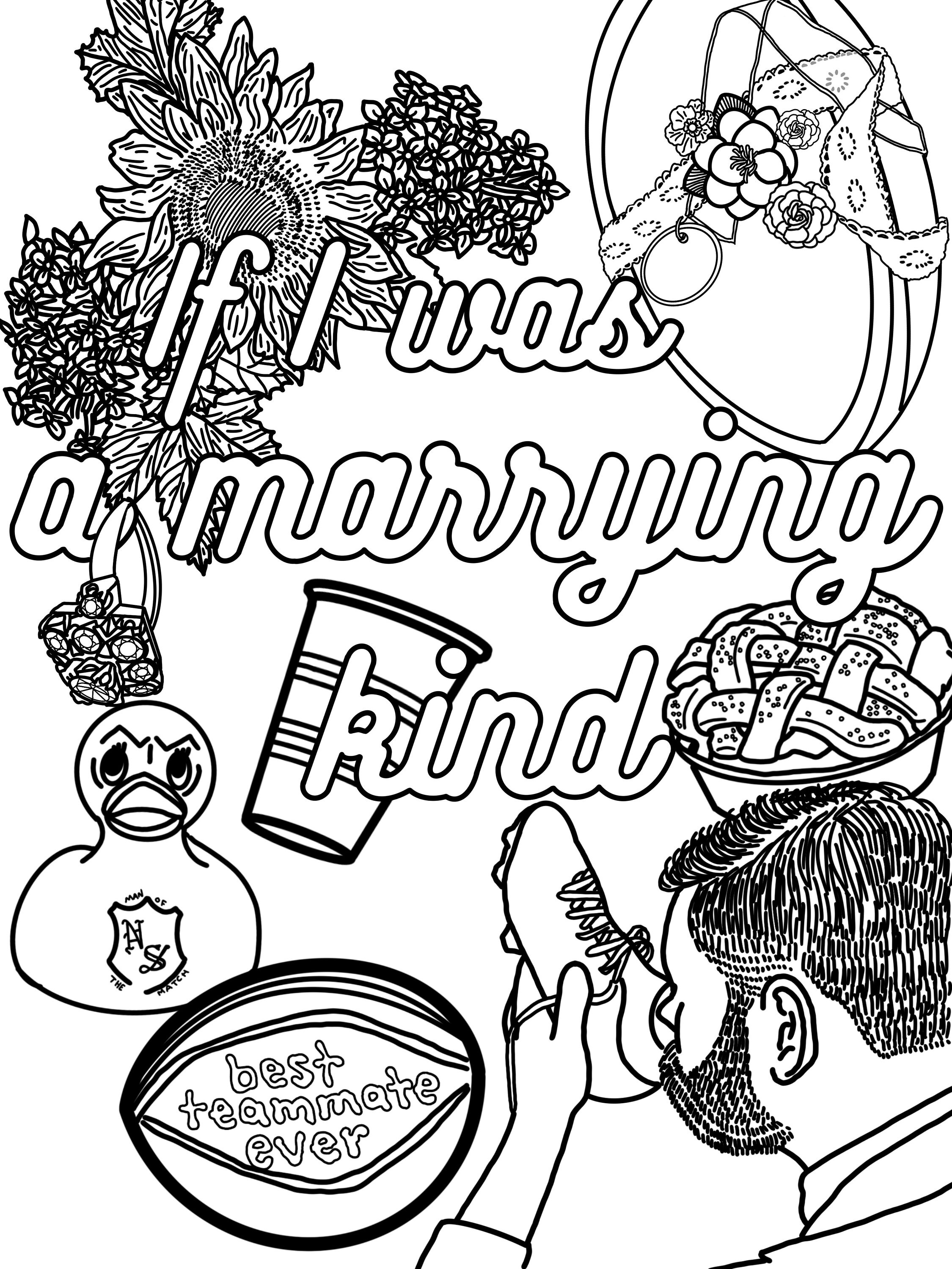 Custom Coloring Book Page + Custom Words [up to 4] - Etsy