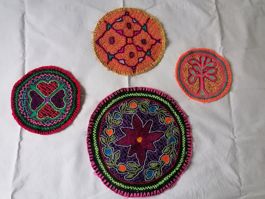 Shipibo Round Embroidery Cloths - Etsy